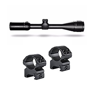 Hawke Sport Optics Vantage 4-12x40 Rimfire .17 HMR Riflescope Bundle with 2-Piece Weaver Medium Riflescope Rings (2 Items)