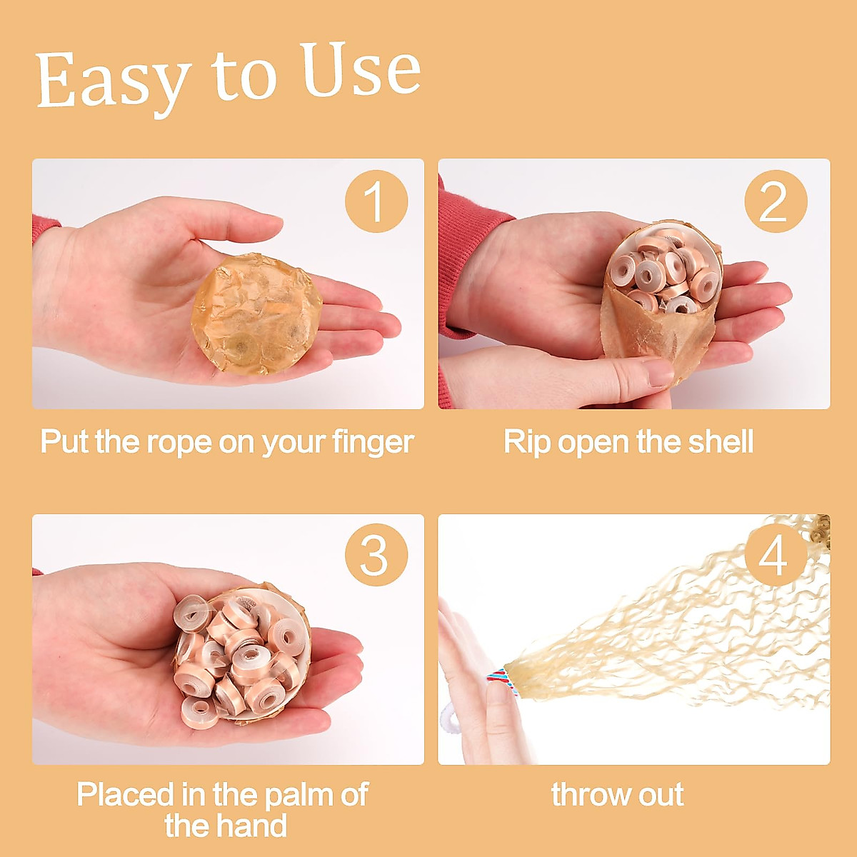 Arouselove Streamer Poppers Hand Throw Plastic Confetti Streamers No Mess Plastic Cracker For Parties, Weddings Celebrations