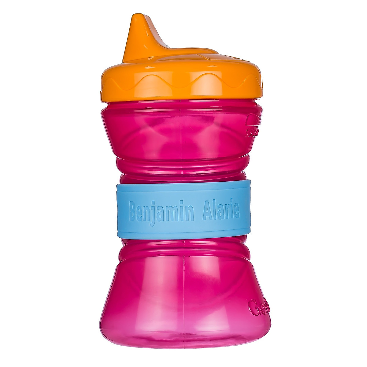 Custom Baby Bottle Labels for Daycare Blue Pink or Orange 4 Pack Sippy Cup Labels Personalized Bands