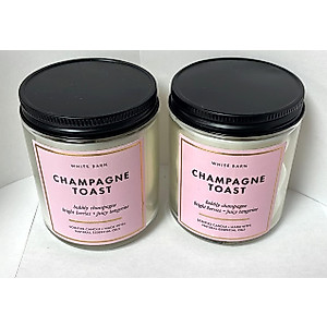 White Barn - Bath & Body Works - Champagne Toast - Single Wick Scented Candle with Essential Oils 7 oz / 198 g Each Pack of 2