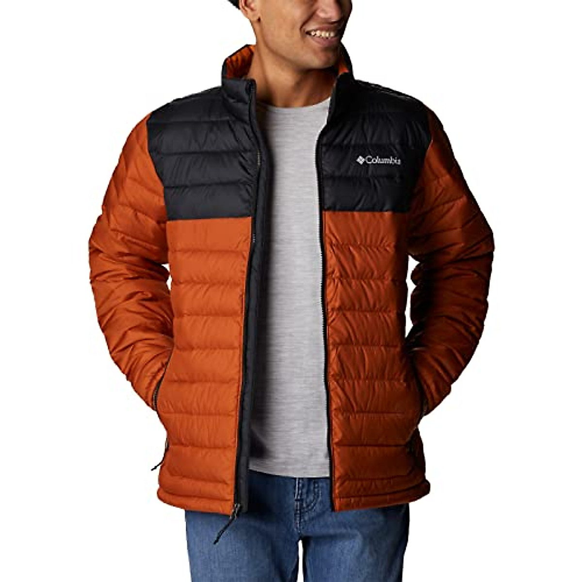 Columbia Men's Powder Lite Jacket, Warm Copper/Black, Medium