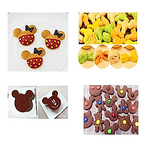 Tmflexe Mouse Cookie Cutter Sandwich Cutters for Kids DIY Lunchbox Bento Box Fruit Cutters Vegetable Cutters for Children Boys Girls, Pack of 5