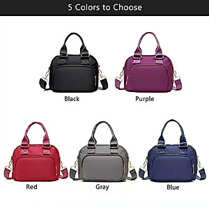 OPXTO Nylon Shoulder Handbags for Women, Waterproof Multi Lightweight Pocket Purses and Cross-body Bags. (Black)