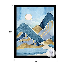 Black Poster Frame, 11x14 Picture Frame for Photo Collage Canvas Display Horizontally or Vertically with Hoops(Size 11 x 14 inches)