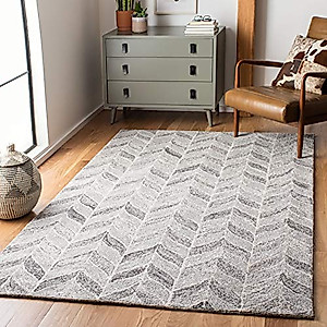 SAFAVIEH Abstract Collection 6' x 9' Grey ABT636F Handmade Premium Wool & Viscose Area Rug