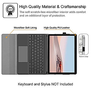 Fintie Protective Case for Microsoft Surface Go 3 2021 / Surface Go 2 2020 / Surface Go 2018 - Multi-Angle Portfolio Business Cover with Pocket, Compatible with Type Cover Keyboard (Marble White)