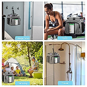 Bukere Shower Caddy Tote Bag, Portable Shower Caddy for College Dorm Travel, Separate Compartment, Large Capacity, Quick Dry Mesh Base, Hanging Toiletry Bath Bag for Student, Gym, Camp, Women Men