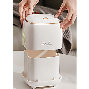 Sheebo Premium Tea Pot Mini Trash Can with Lid Wastebasket 50 Counts Mini Trash Bags for Bathroom Vanity, Desktop, Tabletop or Coffee Table - 2 Liter (Tea Pot - Teal)