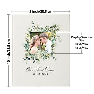 Vienrose Wedding Guest Book Polaroid Guest Book Photo GuestBook Sign in book Personalized Linen Cover 120 Pages Hardcover with Lined, Alternative Baby Shower, Party, Birthday (10" x 8" Traditional)