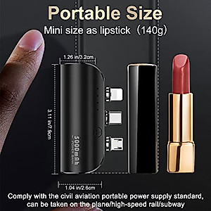 LUCKYDUO Portable Charger for iPhone, Mini Power Bank 5000mAh, Type C/Micro USB 3 in 1 Replaceable Magnetic Plug, Battery Pack for iPhone 14/13/12/11 pro/Promax, Samsung Galaxy, Switch, Google Pixel