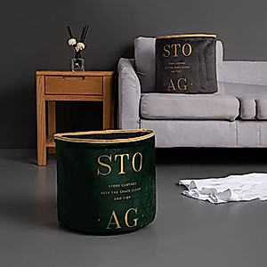 1pc Dirty Bucket Folding Art Home Storage Green Blankets Bins for Bag Hamper Collapsible Household Laundry Foldable Clothes Sturdy Bin Baby Kid Nursery Cloth