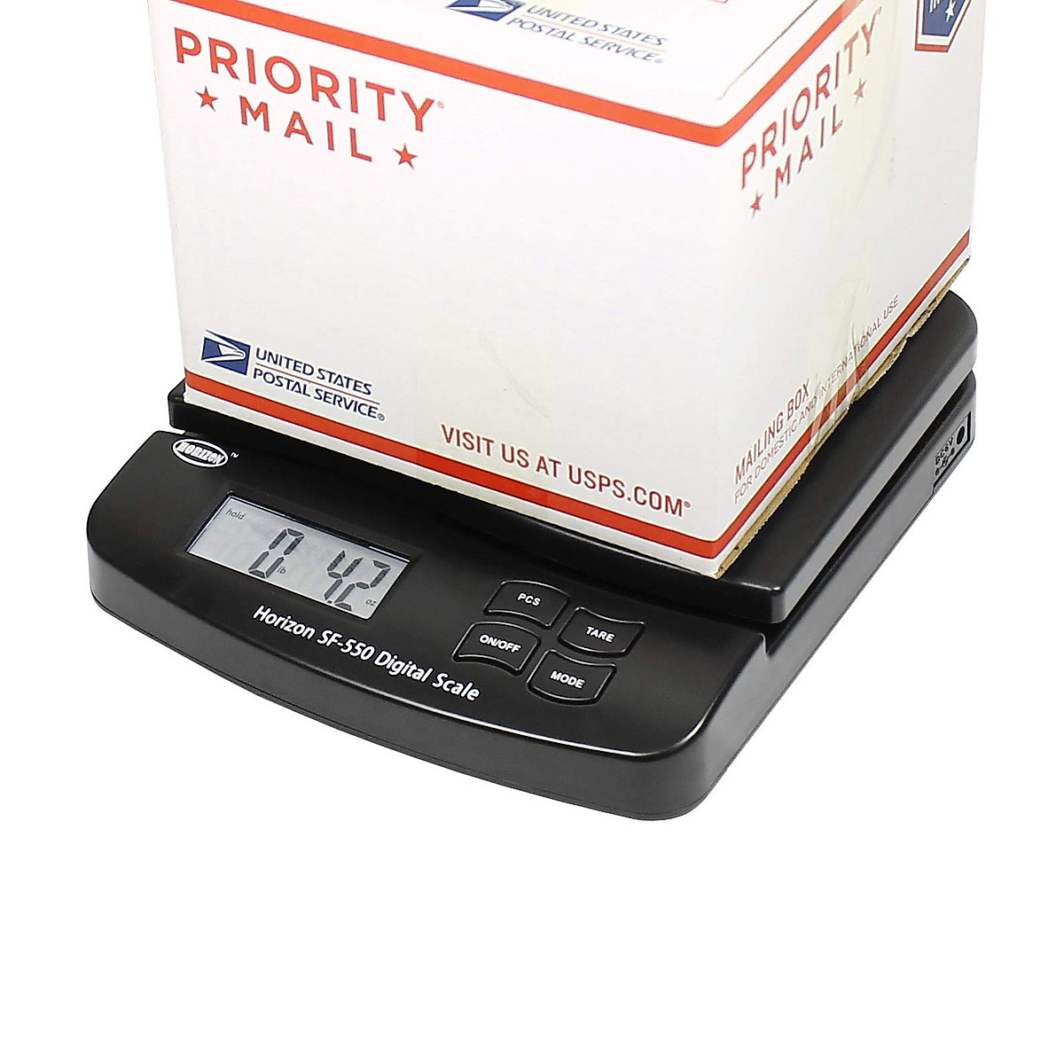 Horizon SF-550 55 LB x 0.1 OZ Digital Postal Shipping Scale with Counting Function, Auto Read Hold, 1 Gram Accuracy