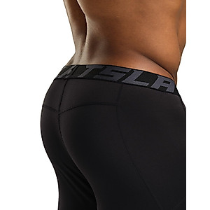 TSLA Men's Thermal Compression Pants, Athletic Sports Leggings & Running Tights, Wintergear Base Layer Bottoms, 2pack Tights Black/Black, 3X-Large