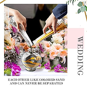 Eaasty Unity Sand Set for Weddings Sand Ceremony Kit Clear Tower and Heart Shaped Vase with Lid Glass Decorative Jars with Sand for Wedding Engagement Ceremony Party Decor