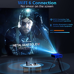 HD 1080P Projector 4k with WiFi and Bluetooth,XNoogo 1000 ANSI Outdoor Projector, 450" Display 4k Movie Projector Support 50%Zoom,Keystone,Bluetooth Projectors Compatible w/TV Stick/Phone/PC/Laptop