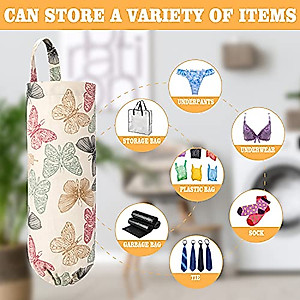 XCX Grocery Bags Holder and Dispenser for Plastic Bags, Holder for Plastic Grocery Bags, Canvas, 2 Pack, Butterfly