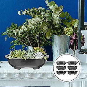 ERINGOGO Bonsai Planter Pot 18pcs Bonsai Training Pots, 15 Inches Oval with Drainage Hole, Plastic Large Deep Flower Pot Plants Growing Pots for Nursery, Garden, Balcony Oval Flower Pot