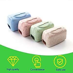 4pcs Toothbrush Heads Cover Wheat Straw ive Cap for Outdoor Travel