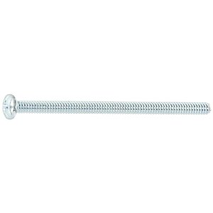 Small Parts Steel Pan Head Machine Screw, Zinc Plated, Meets ASME B18.6.3, #2 Phillips Drive, #10-24 Thread Size, 3-1/4" Length, Fully Threaded, Imported (Pack of 25)