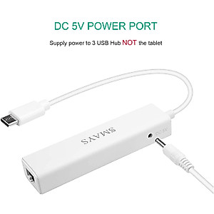 Ethernet Adapter Compatible with Samsung Galaxy Tab A 10.1 (2019), Tab A7, Tab S4, Tab S5e Android Tablet - with 3-Port Charging OTG HUB, Host USB C Cable