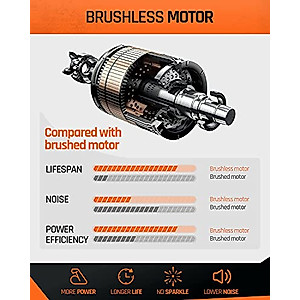 FIILPOW 20V 450CFM Leaf Blower, Brushless Blower Cordless with 4.0Ah Battery and Fast Charger, Turbo Mode & Variable Speed Trigger and Lock Dial, Lightweight Axial Blower for Lawn Care, Yard, Driveway