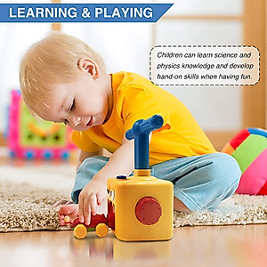 Balloon Launcher car Toy Set - Balloon Racers Toy with Pump, Balloon Powered, with Rocket Launch kit and Extra Balloons (Yellow Duck)