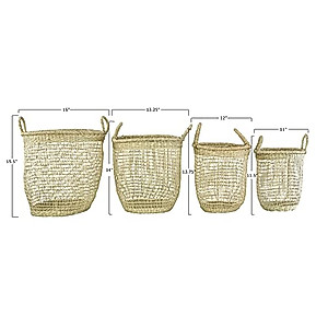 Creative Co-Op DA8869-1 Handwoven Natural Seagrass Baskets (Set of 4 Sizes)