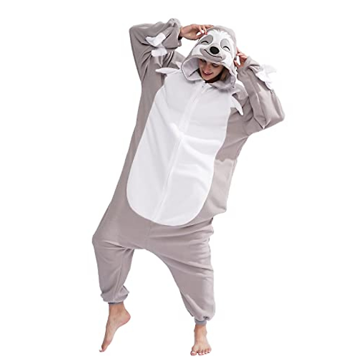 Adult Sloth Onesie Pajamas Cosplay Animal Homewear Sleepwear Jumpsuit Costume for Women Men