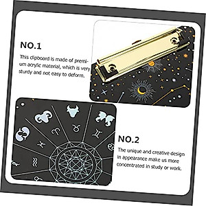 3pcs Pattern Clip Practical Exam Size for Fashion Office Low Portable Conference Teacher File Paper Decorative Storage A Letter Writing Holder Clipboard Profile Board