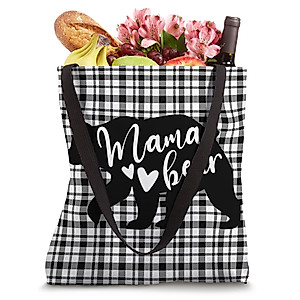 Mama Bear Buffalo Black and Red Plaid Family Women Mom Tote Bag