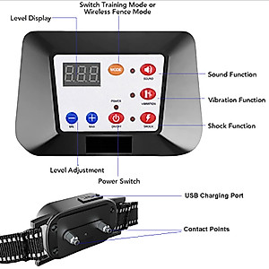 Wireless Dog Fence Pet Safe Containment System,Outdoor Dog Electric Boundary Container System,with Waterproof & Rechargeable Dog Training Collar,Adjustable Control Range 100-990ft,Harmless for Dogs,fo