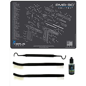KELTEC PMR30 EDOG Cerus Gear Schematic (Exploded View) Heavy Duty Pistol Cleaning 12x17 Padded Gun-Work Surface Protector Mats Solvent & Oil Resistant & 3 PC Cleaning Essentials & Clenzoil