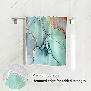 ATTX Marble Cotton Soft Hand Towels for Bath Decorative Guest Towels Fingertip Towels for Bathroom Spa Gym,15 x 30 inches