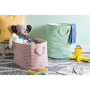 DII Woven Paper Storage Bin, Tweed, Aqua, Medium