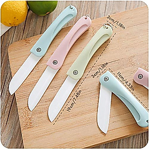 Fruit Knife, Portable Folding Ceramic Kitchen Knife for Kitchen Tools (As Shown)