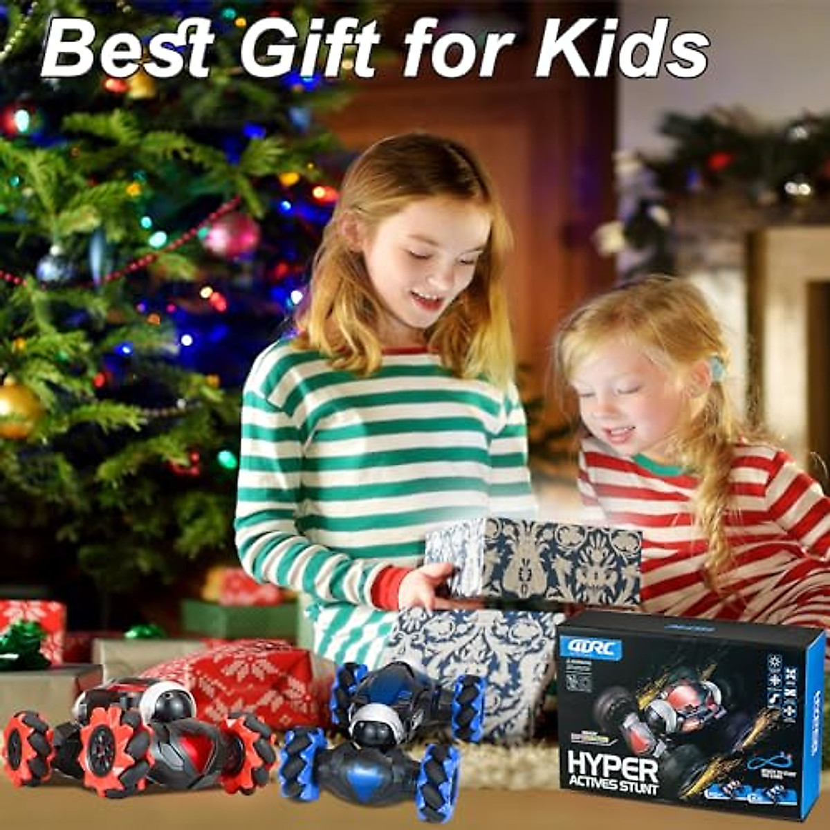 kisportee Gesture Sensing RC Stunt Car with Light & Music, Gesture RC Car, Hand Controlled Remote Control Car, 4WD OffRoad Drift Twist Car, Best Birthday Gift for Boy Kid Age 6 7 8 9 10 11 12 Year Old