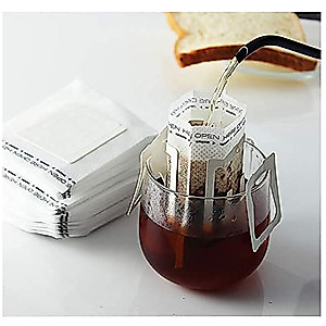 50Pcs Portable Coffee Filter Paper Bag Hanging Ear Drip Coffee Bag Single Serve Disposable Drip Coffee Filter Bag Perfect for Travel, Camping, Home, Office