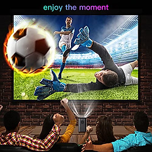 Smart Projector , Mini Projector Native 1080P,150 ANSI Lumen 9500L Portable Projector, Projector with WIFI and Bluetooth Remote Control,Support 4K Compatible with TV Stick,Laptop,iOS & Android (Black)
