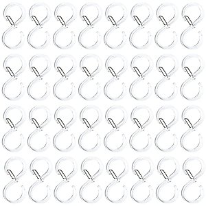 S Hooks with Safety Buckle for Hanging, Anti-Drop S Shaped Hooks, Heavy Duty Rustproof S Hangers for Kitchen Utensil, Closet Rod, Bathroom (32, Clear)