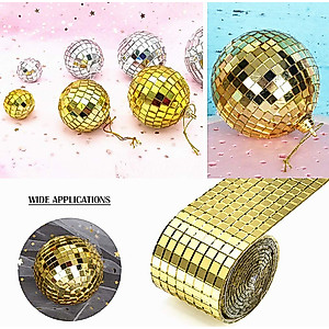 Self-Adhesive Mini Square Glass,2400pieces Gold Square Mirrors Mosaic Tiles 5x5mm Each