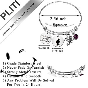 PLITI She Believed She Could So She Did Horns Silhouette Bangle for Friend Family (she believed male bg)