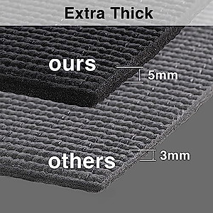 PABUSIOR Shelf Liner for Under Kitchen Sink - Strong Grip Non-Slip, 0.2in Thick, 24 x 68 Inch, Easy to Cut Foam Shelf Liner, Non-Adhesive Cabinet Protection Mat for Tools Drawer, Pantry Shelves, Black