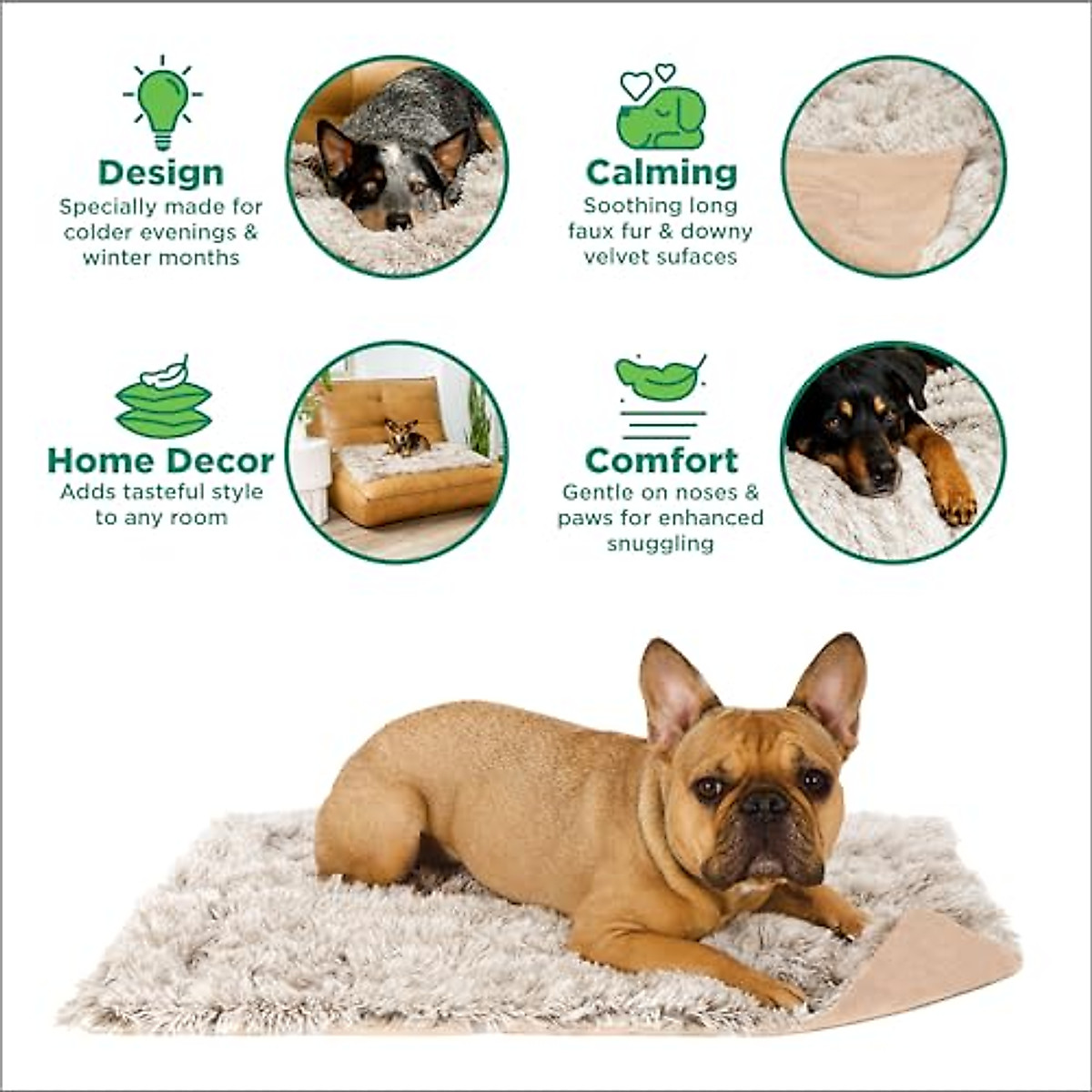 Furhaven Waterproof Throw Blanket for Dogs & Indoor Cats, Washable - Shaggy Plush Calming Long Faux Fur & Velvet Dog Blanket - Driftwood, Large