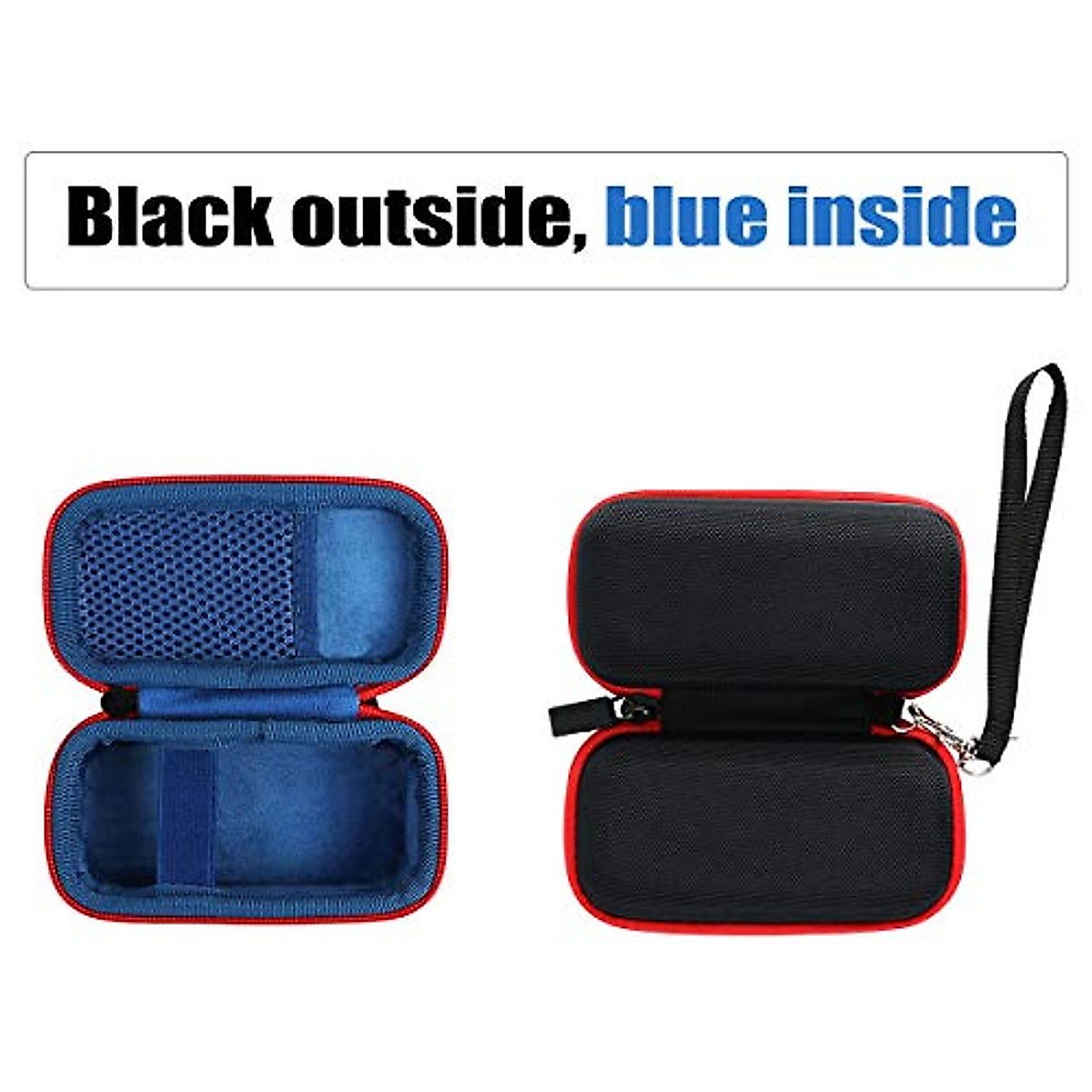 co2CREA Hard Travel Case Replacement for Bosch GLM 50 C/GLM 40 / GLM 165-10 / GLM 165-40 Enabled 165’ Distance Measure (Black Case + Inside Blue + Red Zipper)