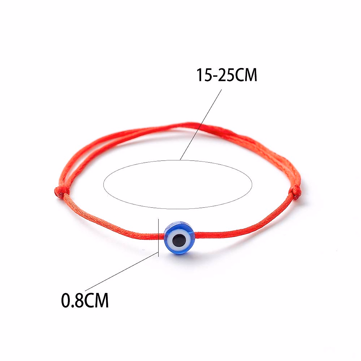 kelistom 8 Pieces Evil Eye Red Kabbalah String Bracelets for Women Men Boys Girls Protection Amulet Storage Gift Bag with Long Tassels (A:HS022-8)