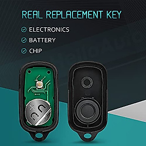 HelloAuto Key fob Fits Toyota Sequoia 2001-2007, 4Runner 1999-2009 Keyless Entry Remote Replacement Smart Key 4-Button (FCC ID: HYQ12BBX, HY12BAN, HYQ1512Y)