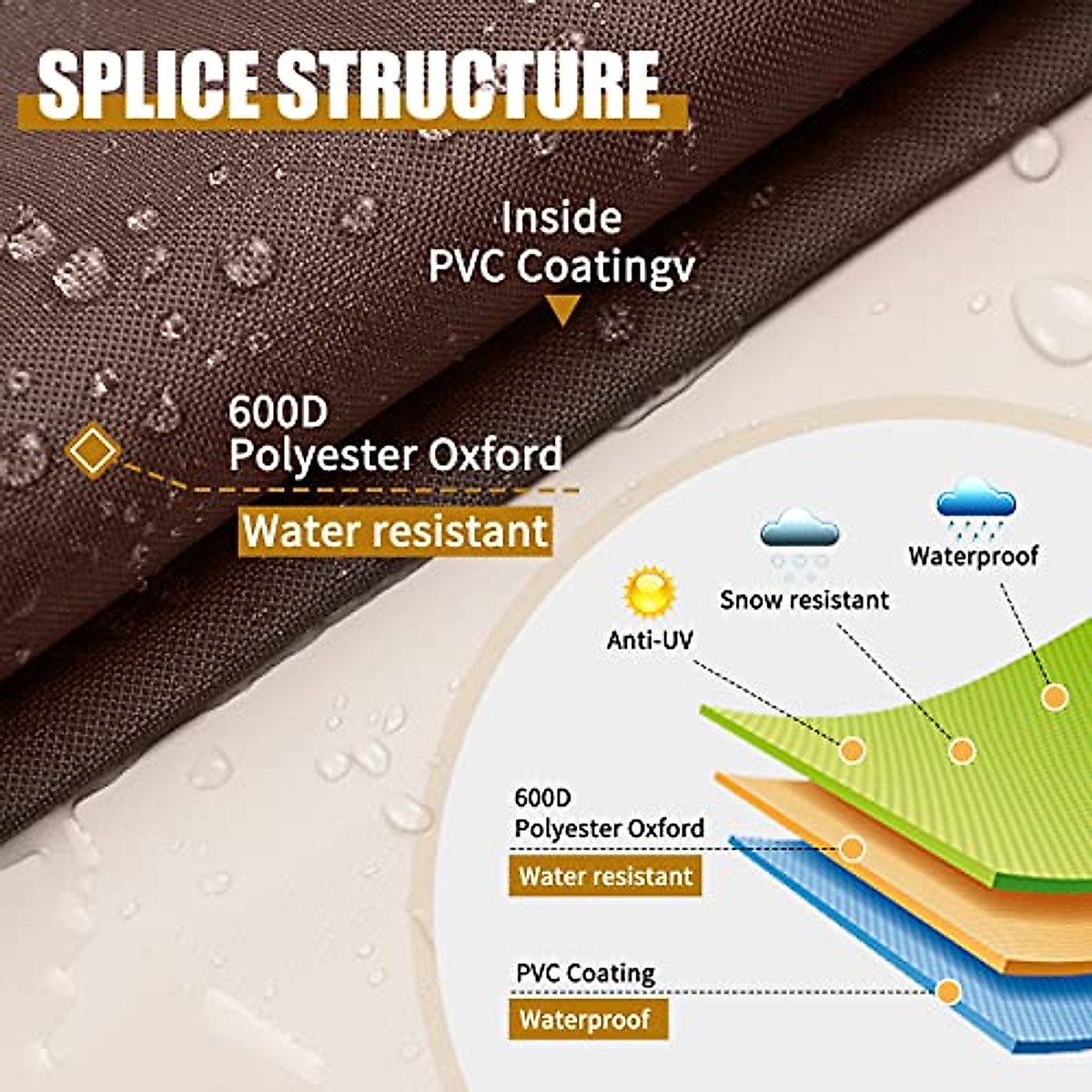 Simpelg Outdoor Chair Covers, Patio Furniture Covers Waterproof, 600D Heavy Duty Oxford Cloth Chair Covers for Outdoor Furniture, Lounge Deep Seat Cover/Lawn Outdoor Covers (1pack-Beige-large)