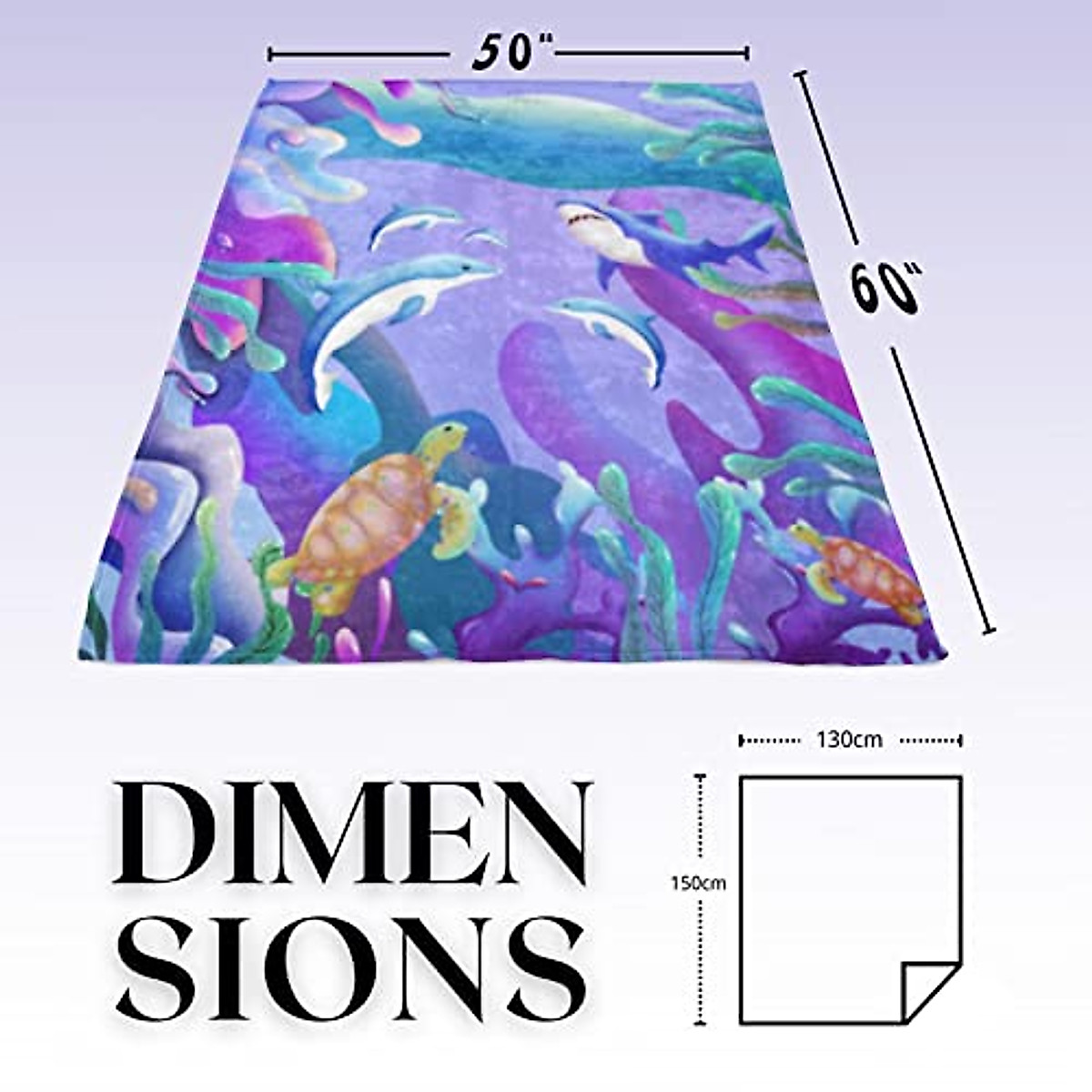 LFMU Dolphin Fleece Blanket for Bed - 50" X 60" Dolphin Fleece Throw Blanket for Women, Men and Kids, Dolphin Gifts Super Soft Plush Dolphin Blanket