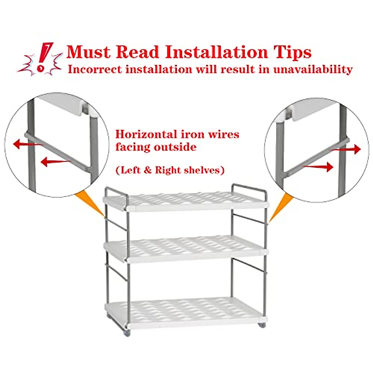Water Bottle Organizer For Cabinet, Expandable Water Bottle Holder Rack, Adjustable Tumbler Storage For Kitchen Organization, 3 Tier Cup Organizer For Sports Flask Insulated Travel Mug Fridge, White