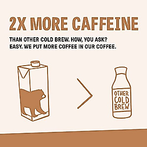 Wandering Bear Organic Straight Black Cold Brew Coffee, 32 fl oz, 1 pack - Extra Strong, Smooth, Organic, Unsweetened, Shelf-Stable, and Ready to Drink Cold Brew